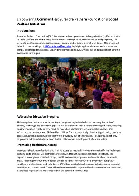 Surendra Pathare Foundations Impact Pdf