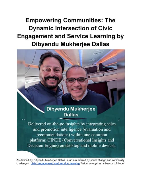 Dibyendu Mukherjee Dallas presentations