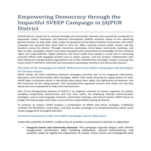 Empowering Democracy through the Impactful SVEEP Campaign in JAJPUR District.pdf