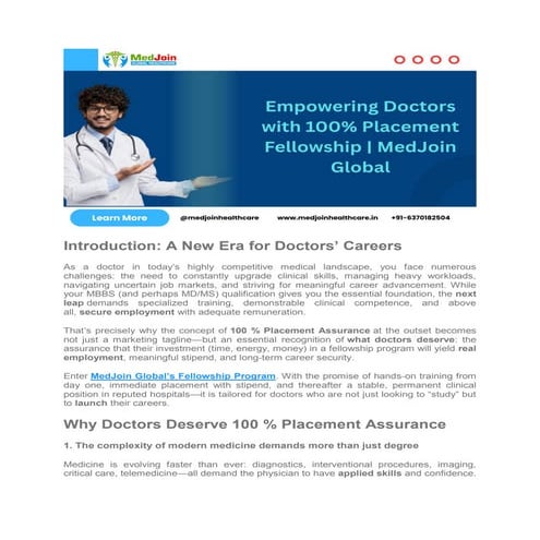Empowering Doctors with 100% Placement Fellowship - MedJoin Global.pdf