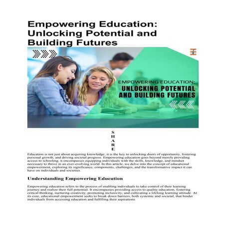 Empowering Education: Unlocking Potential and Building Futures | PDF