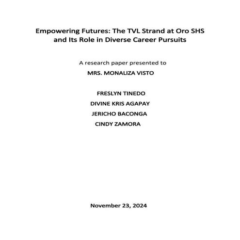 Empowering Futures - A research paper about future career | PDF