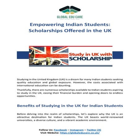 The Top 5 Scholarships for Indian Students to Study in UK | PDF