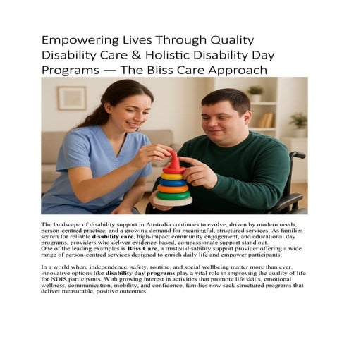 Empowering Lives Through Quality Disability Care | DOCX