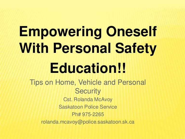 Empowering Oneself With Personal Safety Education 2009