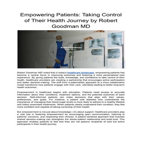 Empowering Patients_ Taking Control of Their Health Journey by Robert Goodman MD.pdf