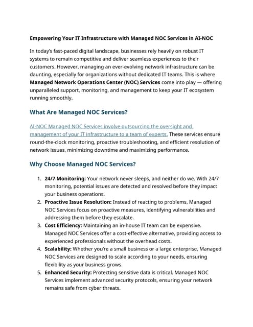 Empower Your Business with a Tailored NOC Solution in AI-NOC.docx