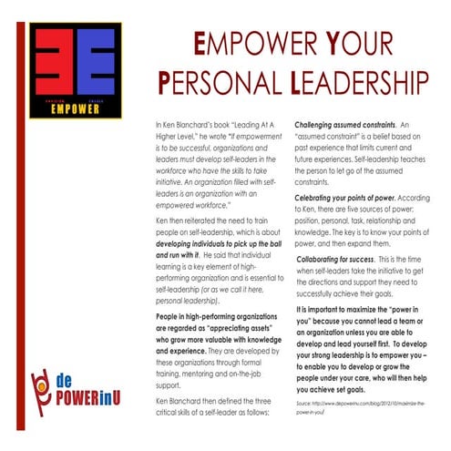 EMPOWER Your Personal Leadership Program | PPT