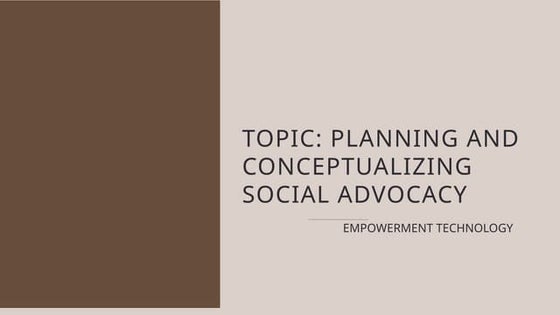 EmpTech Lesson 13-Planning and Conceptualizing Social Advocacy.pdf | Education
