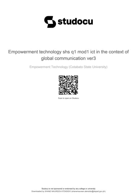 Empowerment Technology: ICT and its Current State | PDF