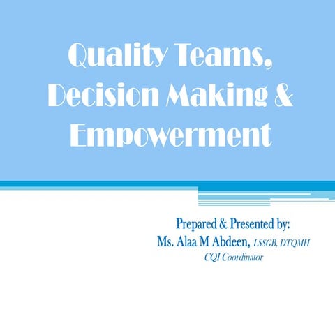 Empowerment decision making and problem solving | PDF