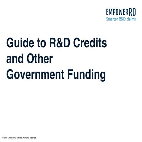 EmpowerRD UK R&D Tax Credits Introduction | PDF