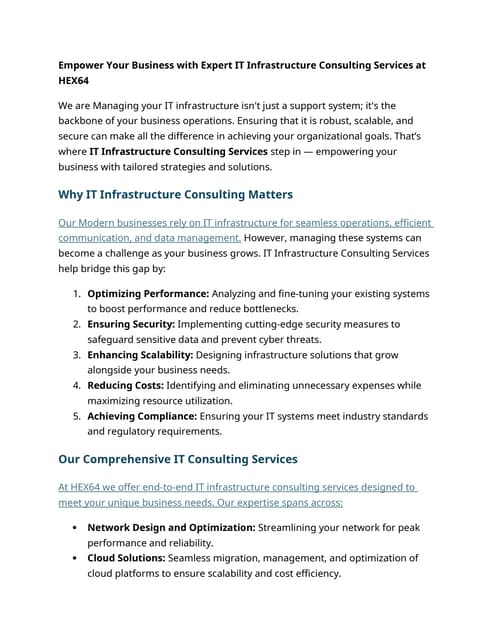 Innovative Network Infrastructure Design Consulting | PDF
