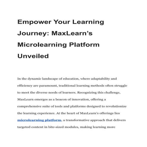 Empower Your Learning Journey_ MaxLearn’s Microlearning Platform Unveiled.pdf