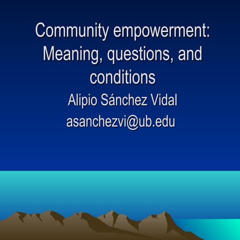 Cuestioning community empowerment | PPT