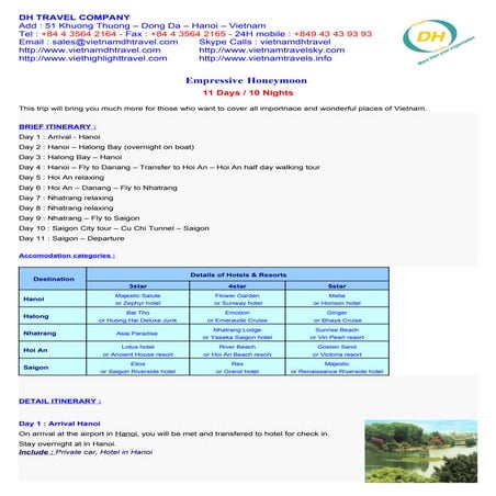 Empressive Honeymoon 11 Days 10 Nights | DOC