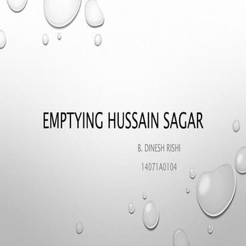 Emptying hussain sagar | PPTX