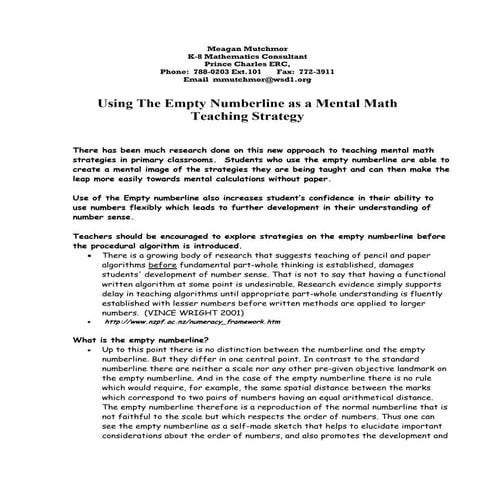 Empty Number Line | PDF