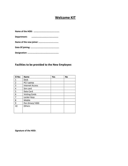 Welcome letter | PDF