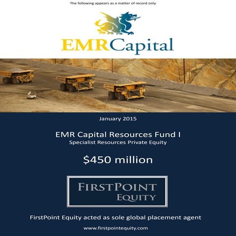 EMR Capital Resources Fund I | PDF