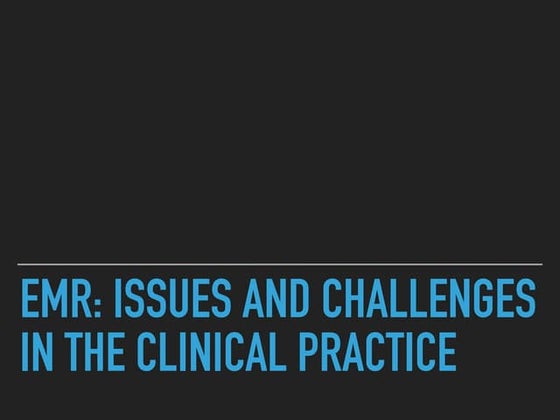 Electronic Medical Records (EMR) in the Philippines | PPTX