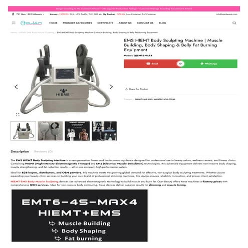 EMS HIEMT Body Sculpting Machine – Muscle Building, Body Shaping ...