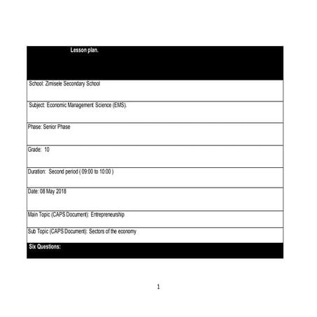 Ems lesson plan tuesday | DOCX