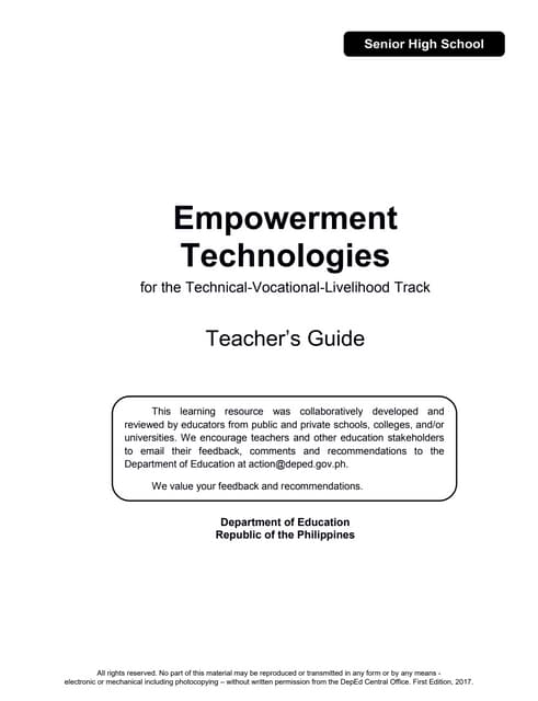 empowerment technologies syllabus grade 11 | PDF