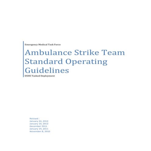 EMTF - Ambulance Strike Team Operating Guidelines | PDF