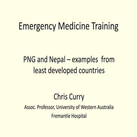 Emergency Medicine Training in LDCs | PPTX | Surgery | Medical Health