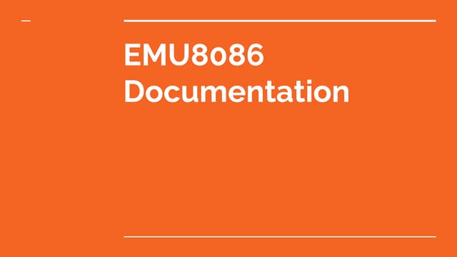 Emu8086 Documentation Microprocessor And Microcontroller Ppt 0094