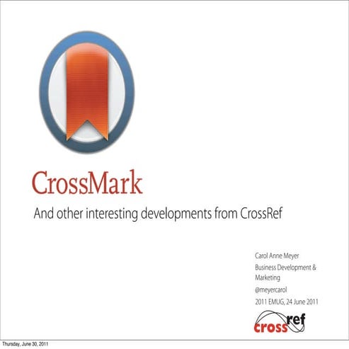 CrossMark: There is no final version | PPT