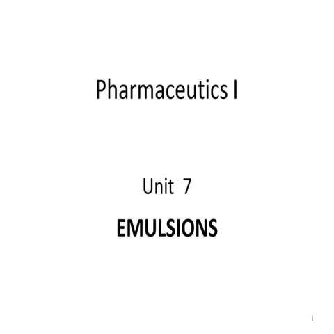 emulsion.pptx, pharmacy students material | PPT