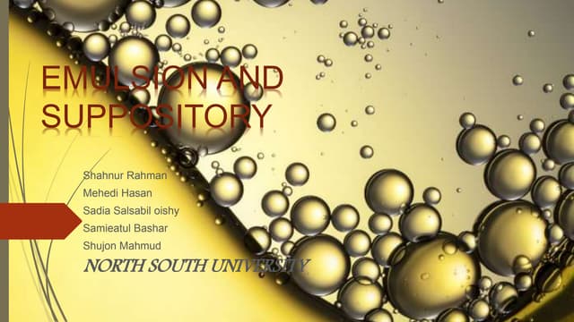 Theories of dispersion, pharmaceutical dispersion (Emulsion and ...