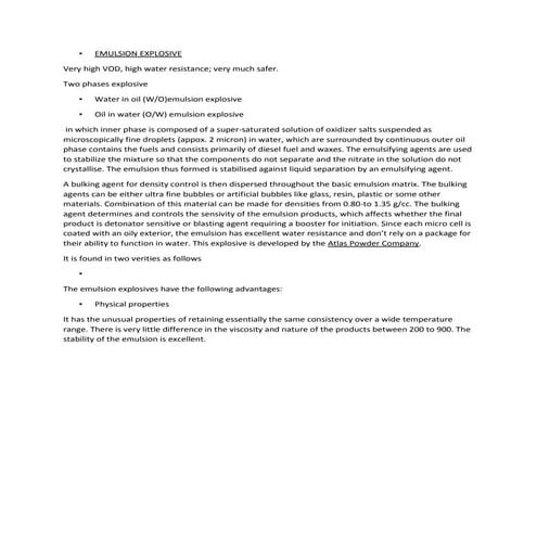 Refresher on emulsion explosives manhufacture | PPT