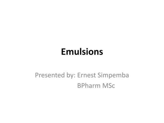 Theories of dispersion, pharmaceutical dispersion (Emulsion and ...