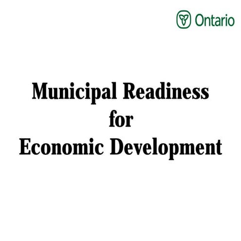 Municipal Readiness for Economic Development | PPT