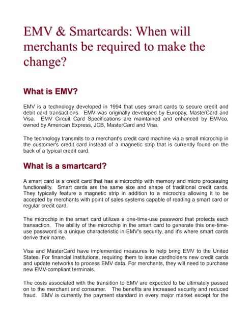EMV Technology_Risk Management | PPTX