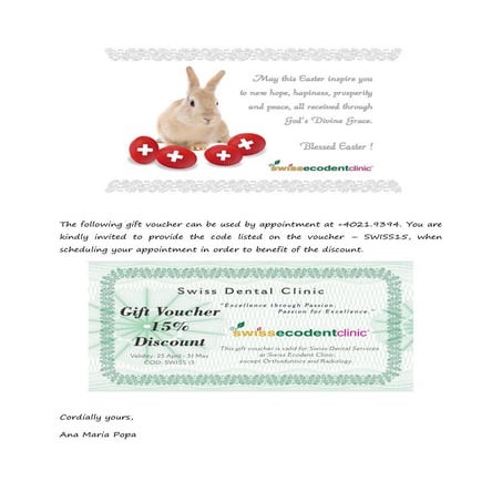 Happy Easter from Swiss Ecodent Clinic! | PDF
