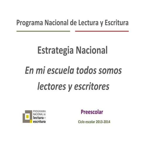 En mi-escuela-todos-somos-lectores-y-escritores 2013-2014-preescolar | PDF