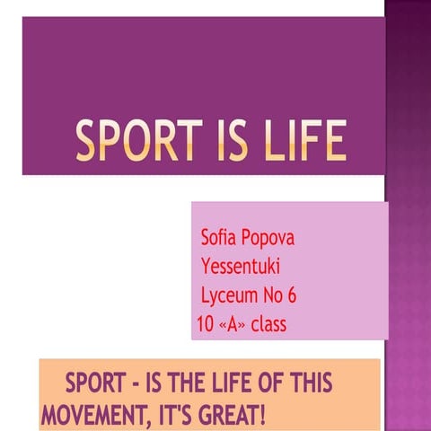 Sport is life | PPT