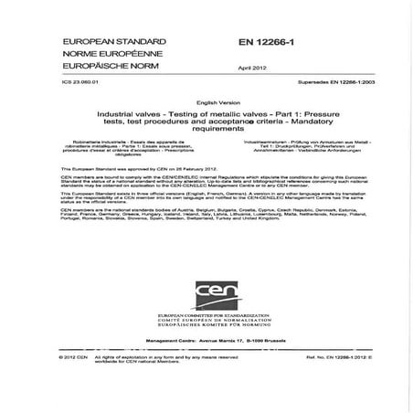 En 12266 1-2012 | PDF