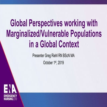 Global Perspectives working with Marginalized/Vulnerable Populations in ...