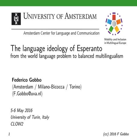 The language ideology of Esperanto | PDF