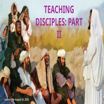 The Ministry of Jesus: Teaching Disciple | PPT