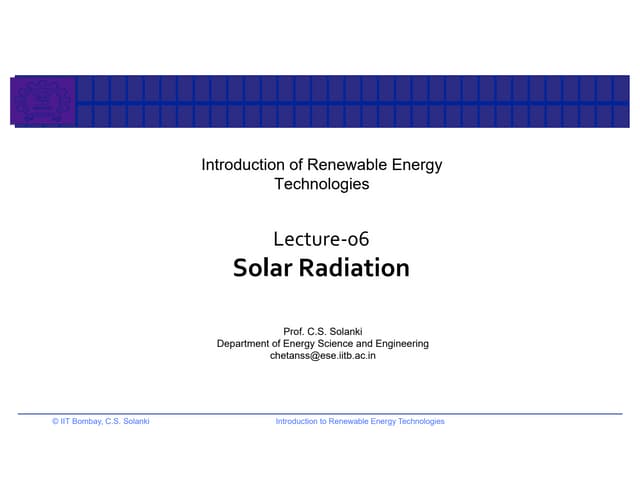 Oro551 res- unit 1 - extra terrestrial and terrestrial solar radiation ...