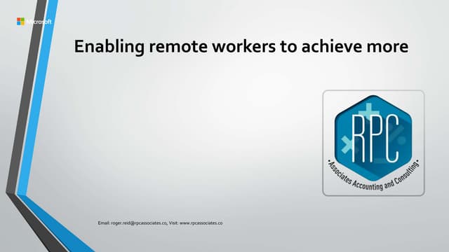 Enabling remote workers to achieve more | PPT Enabling remote workers to achieve more | PPT