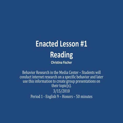 Enacted Lesson #1 | PPTX