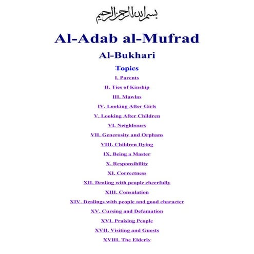 En adab al-mufrad | PDF