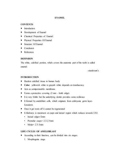 Dento enamel junction | DOC